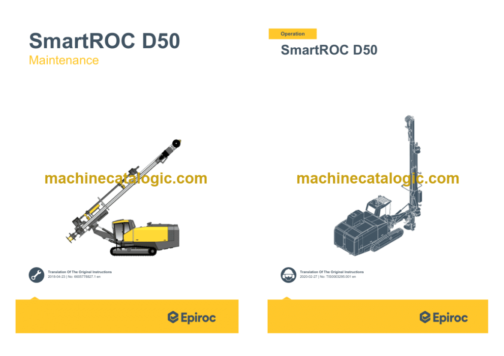 Epiroc SmartROC D50 Tier 3 Operation and Maintenance Manual – Machine ...