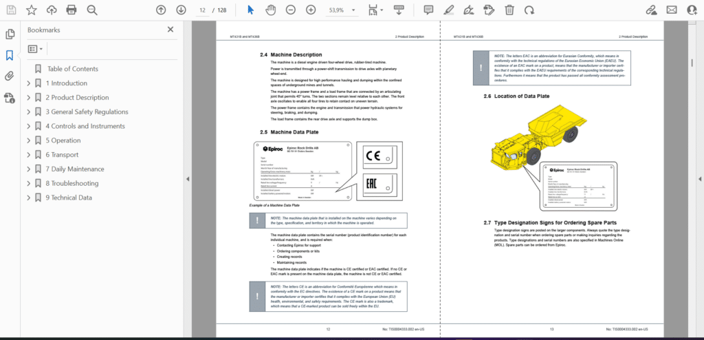 Epiroc Minetruck MT431B MT436B Stage V Operation and Maintenance Manual