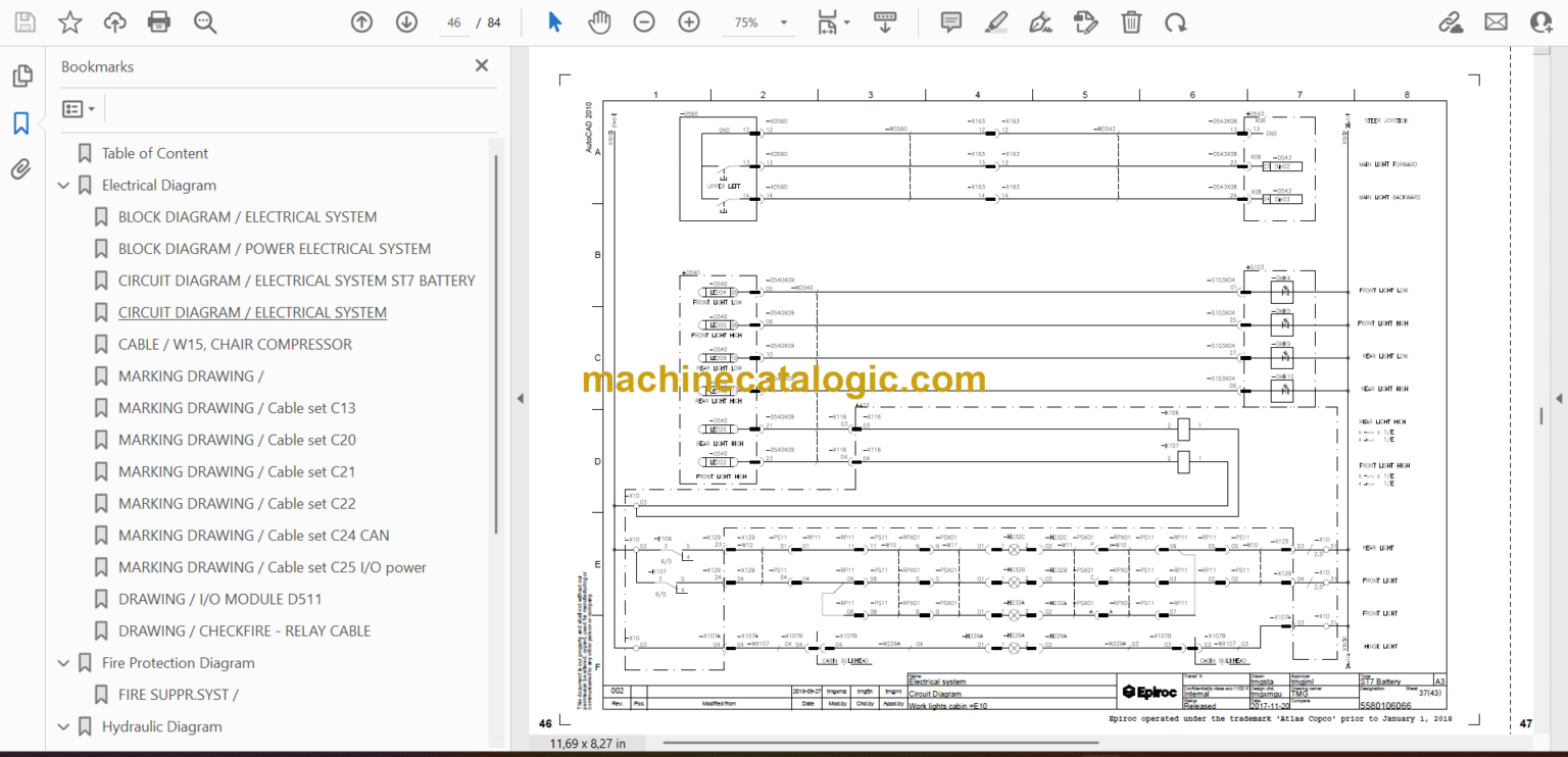 Epiroc Scooptram ST7 Battery Diagrams and Drawings Manual – Machine ...