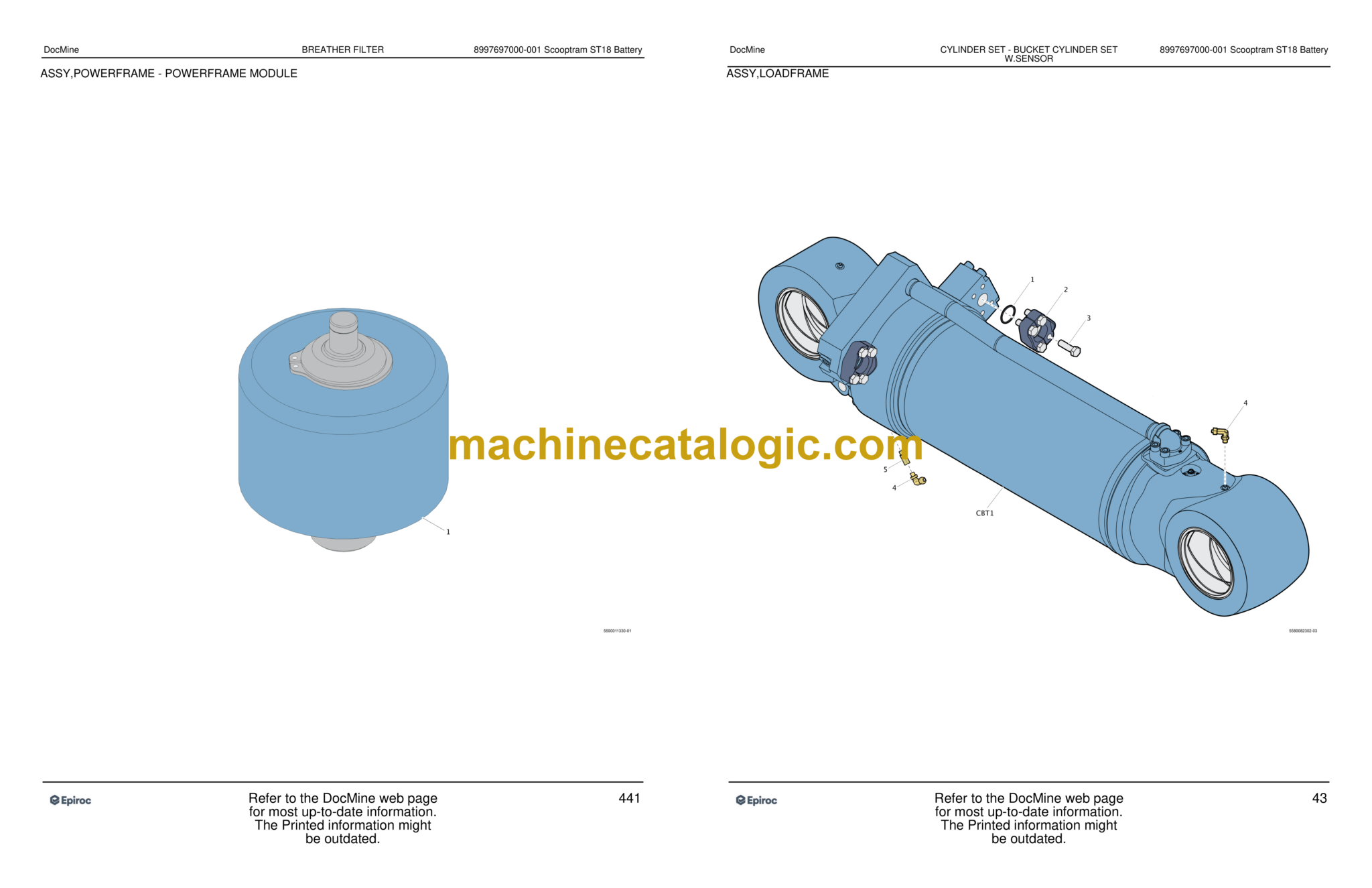 Epiroc Scooptram ST18 Battery Electric Loaders Parts Catalog – Machine ...