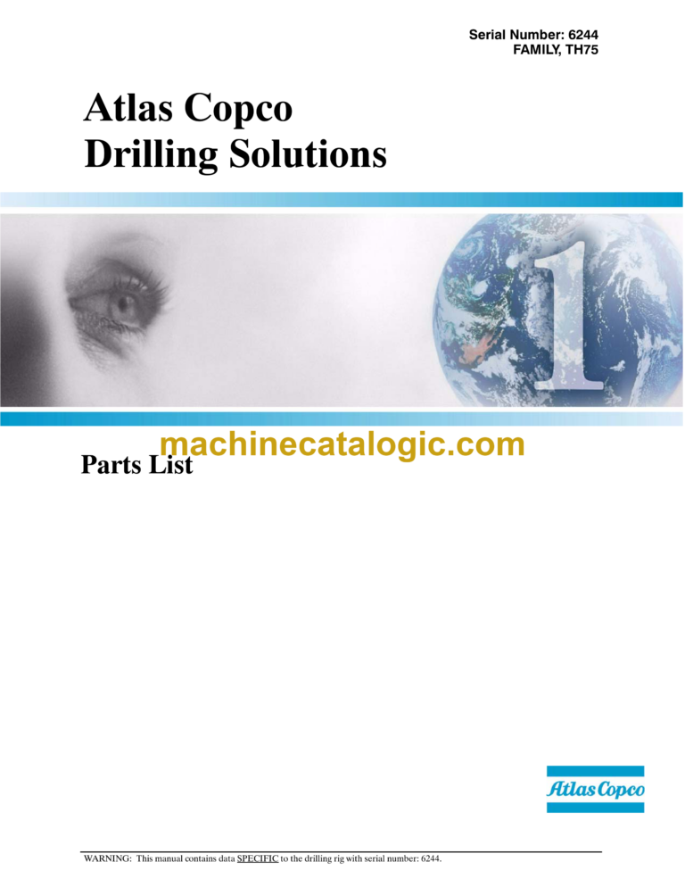 Atlas Copco TH75 Drilling Rig Parts Catalog – Machine Catalogic
