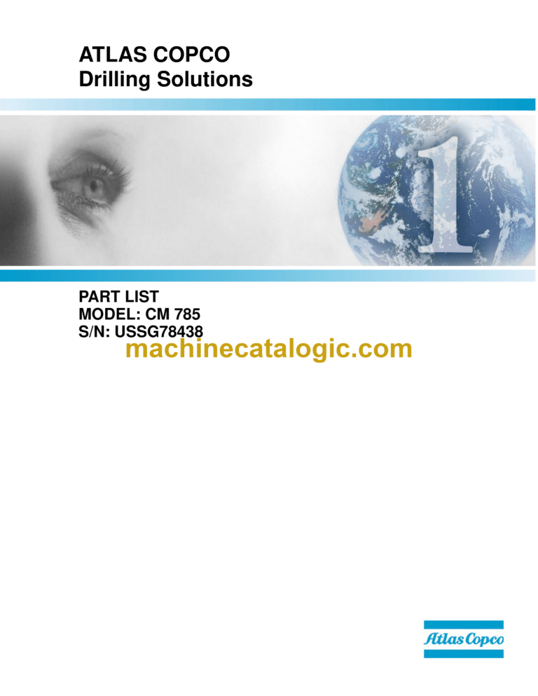 Atlas Copco CM785 Crawler Drills Parts Catalog – Machine Catalogic