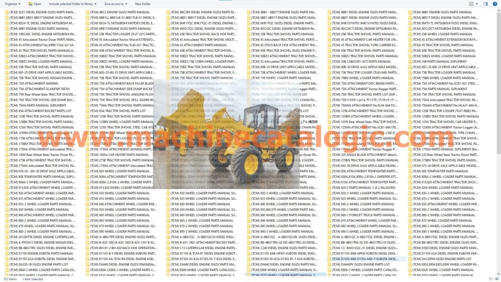 TCM Tractor, Shovel, Wheel Loader & Carrier Parts Manual (Full DVD ...