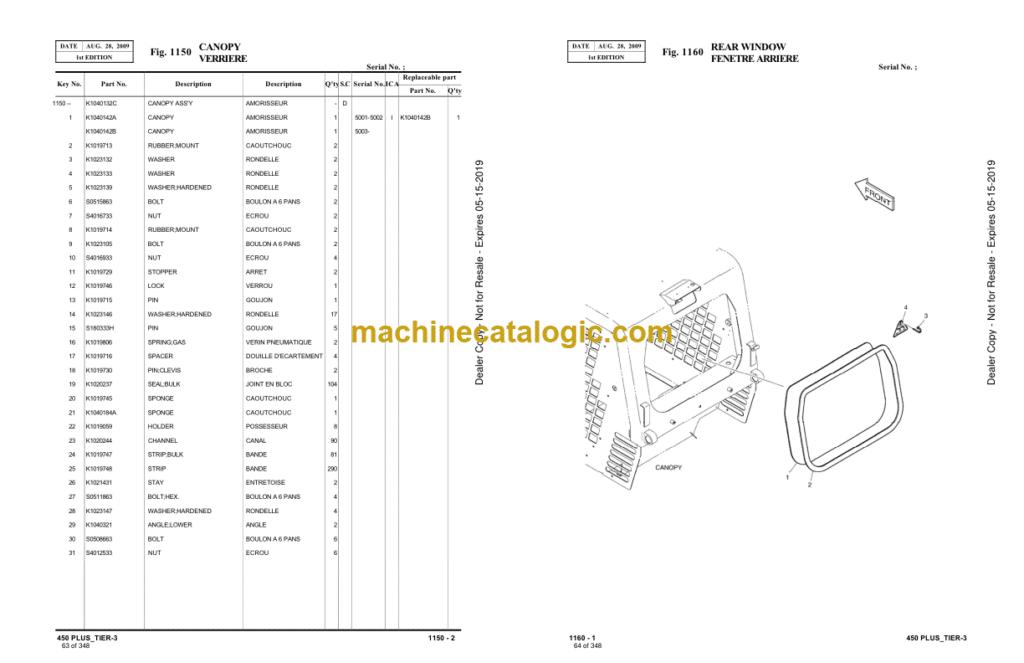 Doosan 450 Plus Tier 3 Skid Steer Loader Parts Manual – Machine Catalogic