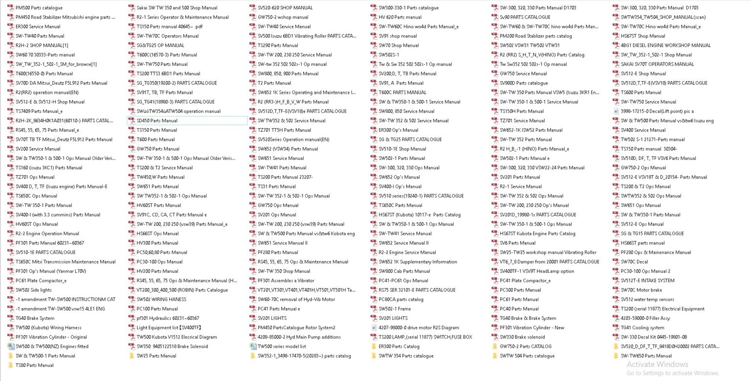 SAKAI Asphalt Equipment PDF Archive – Service, Parts & Operator's Manuals – Machine Catalogic