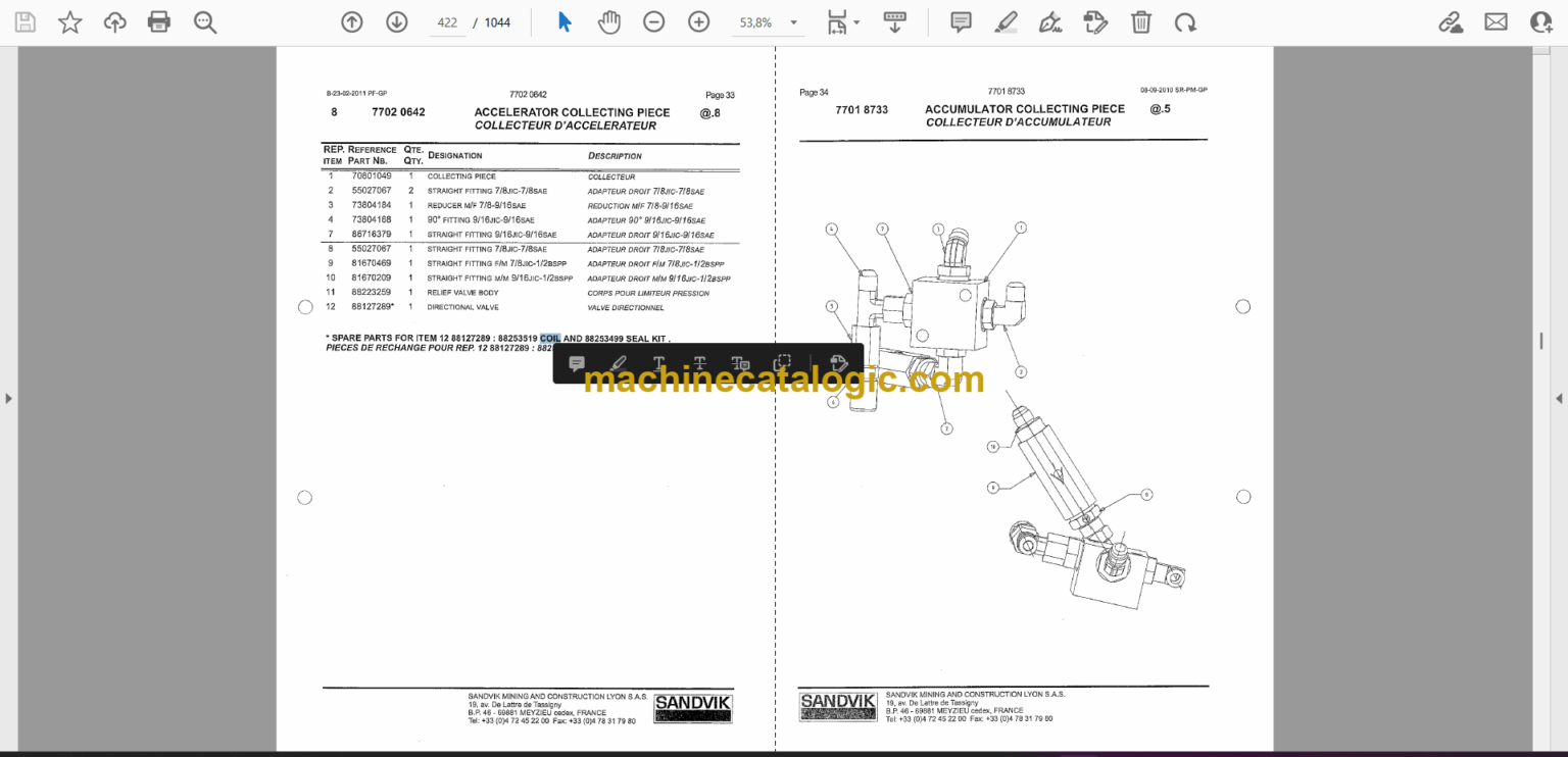 Sandvik DD311-40 Drill Rig Parts Manual (5317) – Machine Catalogic