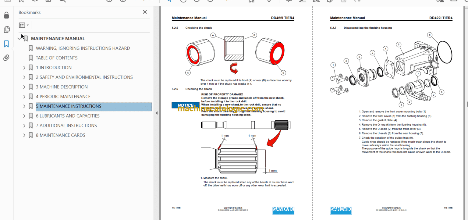 Sandvik DD422i Drilling Rig Full Documents (Service, Operator ...