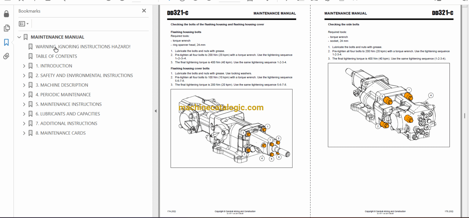 Sandvik DD321-40C Drilling Rig Full Documents (Service, Operator ...