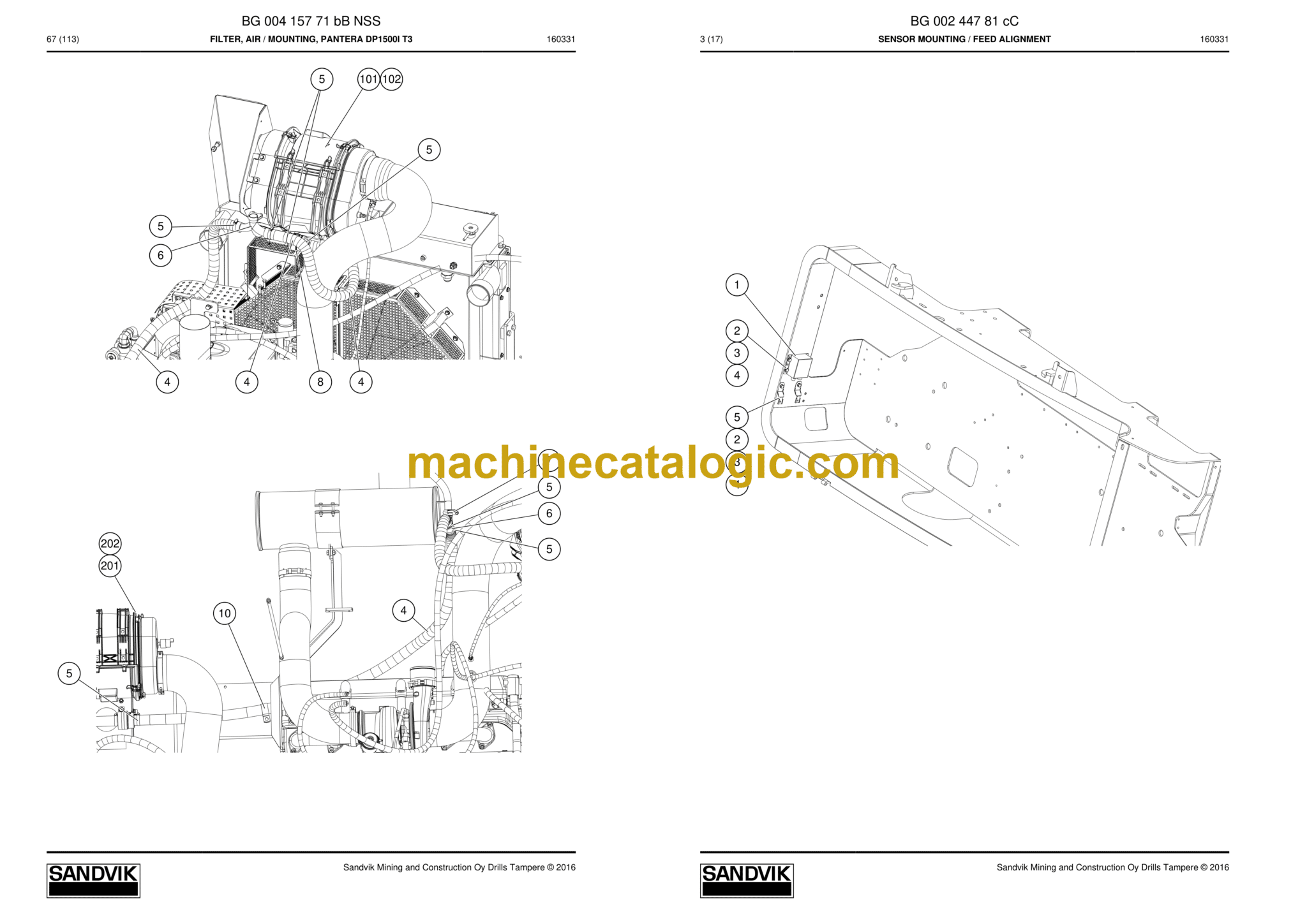 Sandvik Pantera DP1500i Drill Rig Parts Manual (15624) – Machine Catalogic