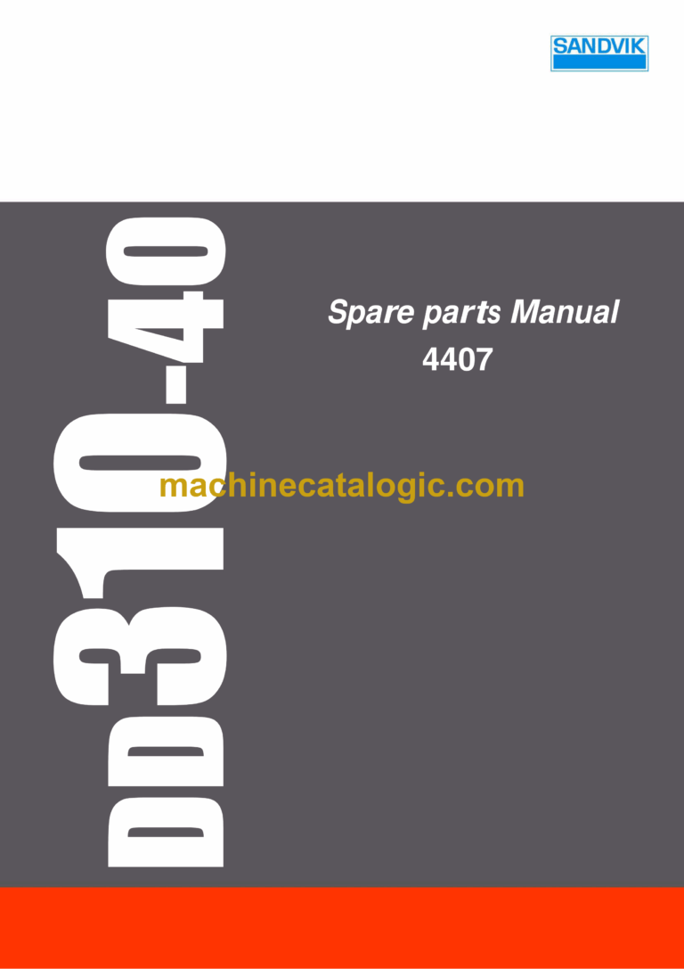 Sandvik DD310-40 Drill Rig Parts Manual (4407) – Machine Catalogic