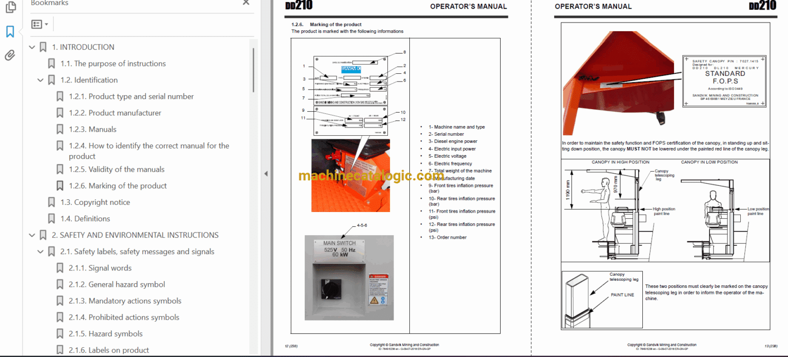 Sandvik DD210 Drilling Rig Full Documents (Service, Operator ...