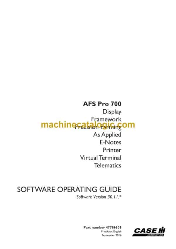 Case AFS Pro 700 Display Framework Precision Farming As Applied E-Notes ...