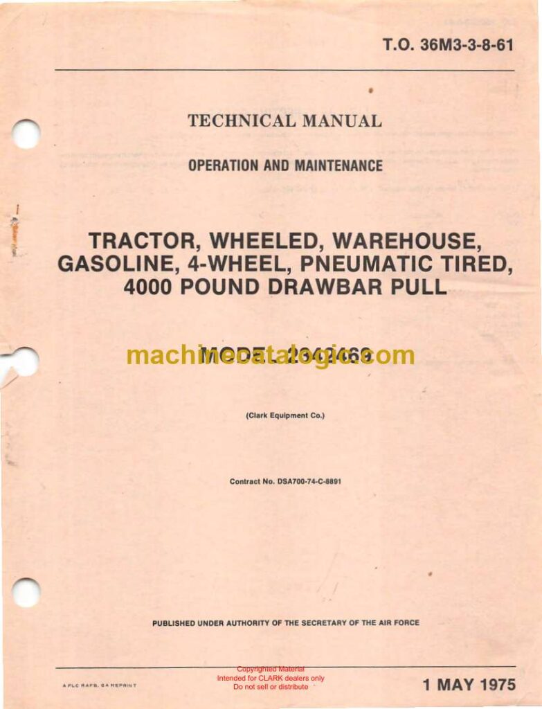 Clark Tractor, Wheeled, Warehouse, Gasoline, 4-Wheel, Pneumatic Tired ...
