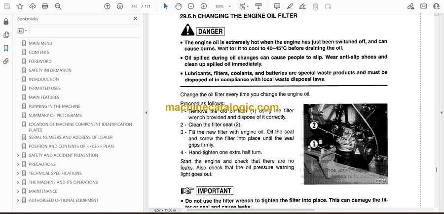 Komatsu PC95-1 Operation and Maintenance Manual (FGADPC9510) – Machine Catalogic