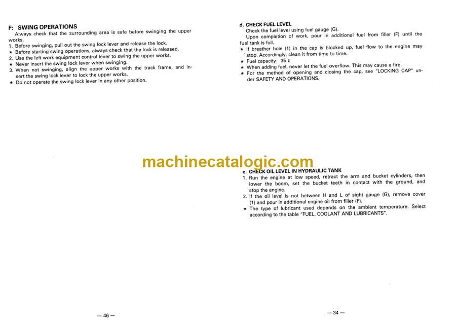 Komatsu PC20-7 Hydraulic Excavator Operation and Maintenance Manual (SEAM020P0700) – Machine ...