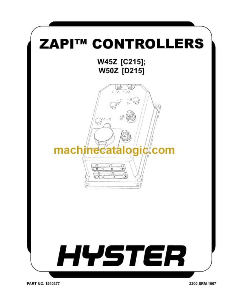 Hyster W40Z (B218 B827) Forklift Service Manual