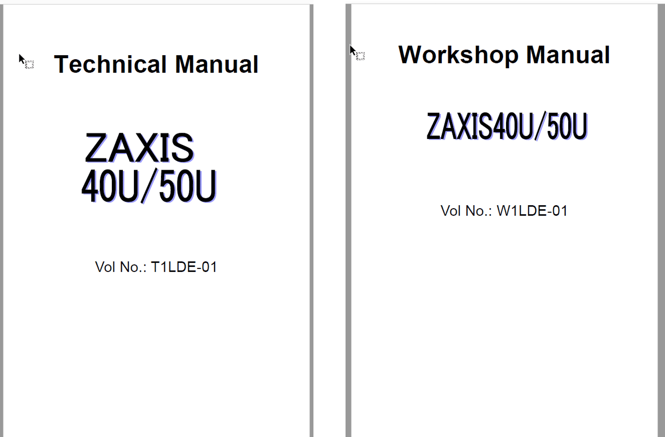 Airman (Hitachi) Zaxis 40U, 50U Excavator Technical and Workshop Manual – Machine Catalogic