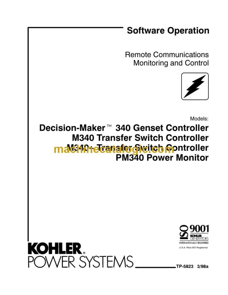 Kohler M340, M340+ Transfer Switch Controller, PM340 Power Monitor ...