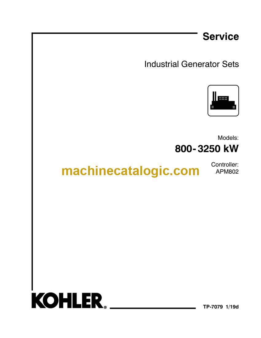 Kohler 800-3250 kW Industrial Generator Sets Service Manual (TP7079 ...