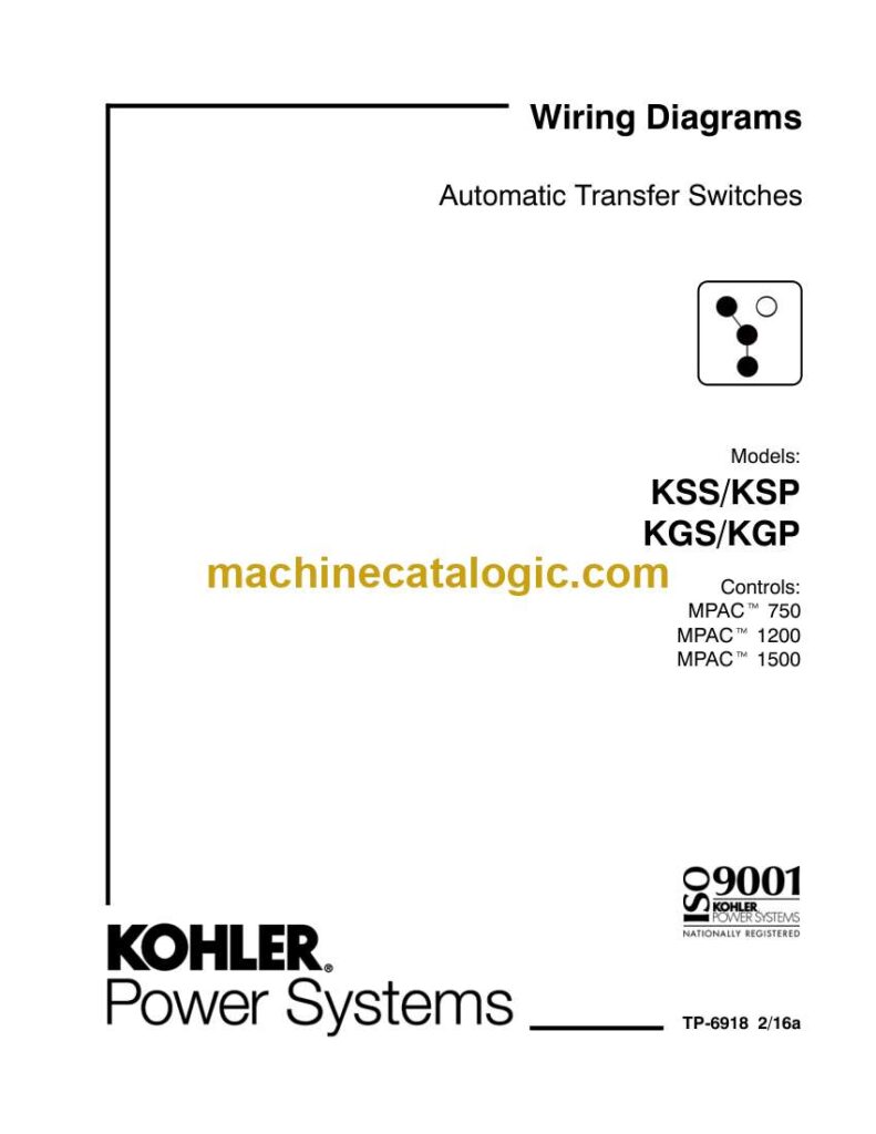 Kohler KSS, KSP KGS, KGP Automatic Transfer Switches Wiring Diagrams ...