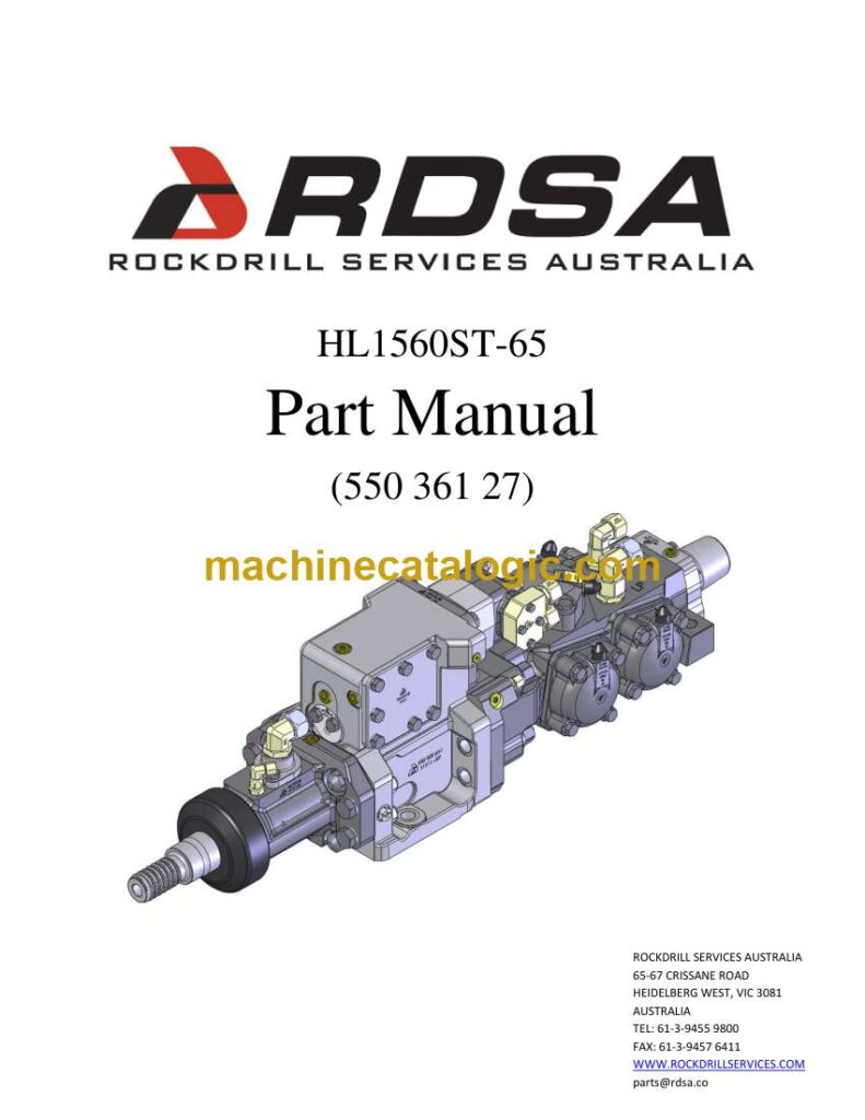 RDSA HL1560ST-65 Parts Manual (550 361 27) – Machine Catalogic