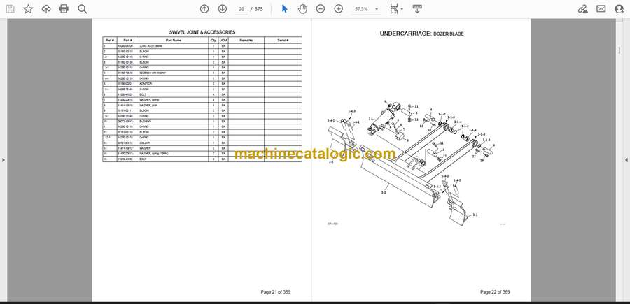 Takeuchi TB225 Mini Excavator Parts Manual (BD8Z012-0-0) – Machine ...
