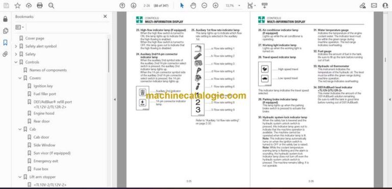 Takeuchi TL10V2, TL12V2, TL12R2 Track Loader Operators Manual (AR1EN028)