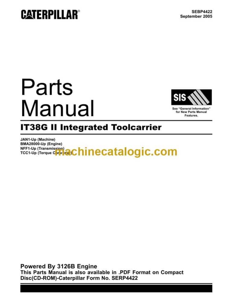 Cat IT38G 2 Integrated Toolcarrier Parts Manual (SEBP4422)