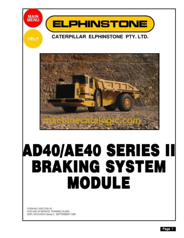 Cat AD40, AE40 Dump Truck Operation and Maintenance Manual – Machine ...